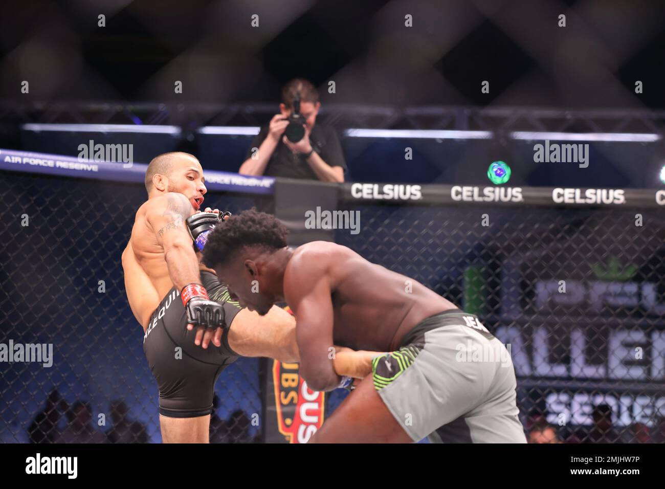 ORLANDO, FL - JANUARY 27: (R-L) Thad Jean catches the leg of Eric ...