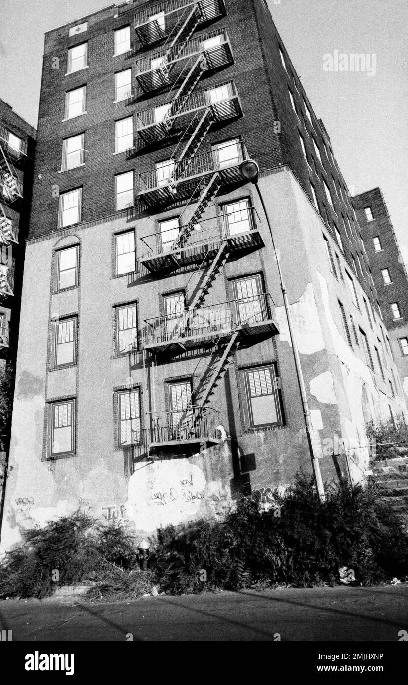 An abandoned tenement building the the South Bronx section of New York ...