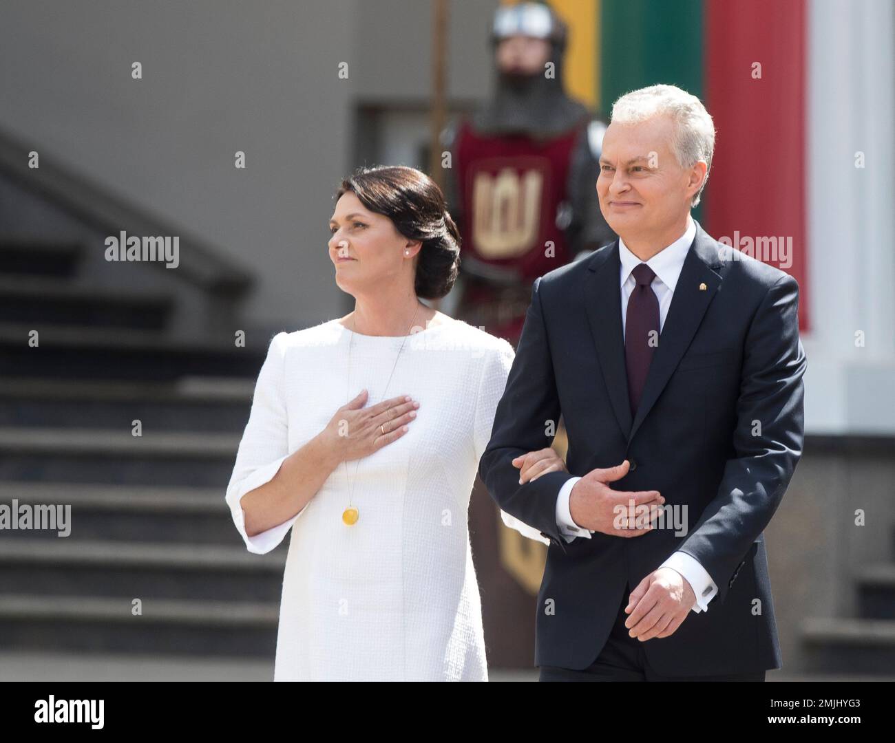 Lithuania's new President Gitanas Nauseda, and his wife Diana ...