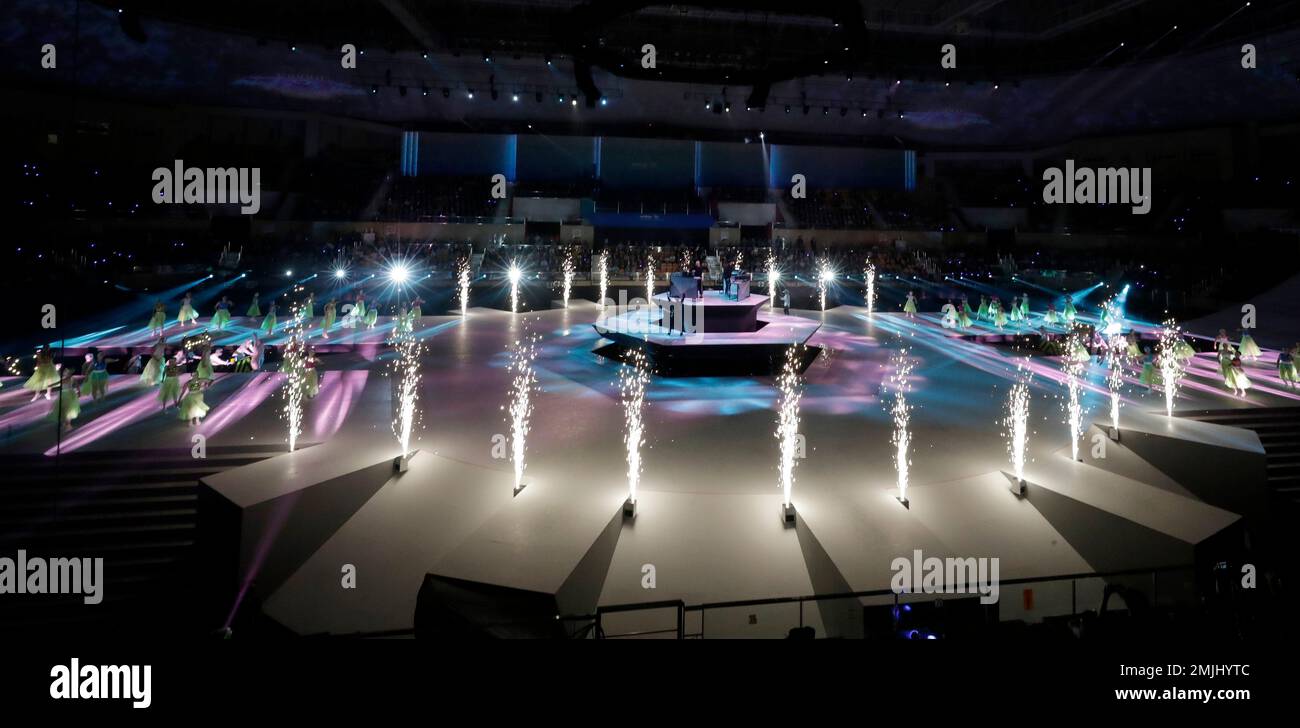 Dancers perfrom during the opening ceremony at the World Swimming ...