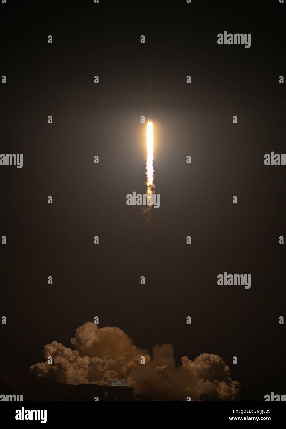 A SpaceX Falcon-9 rocket carrying Starlink mission 3-4 launches from ...