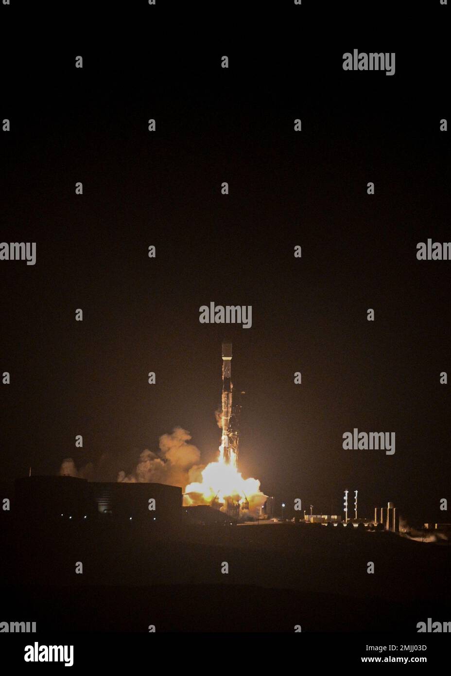 A SpaceX Falcon-9 rocket carrying Starlink mission 3-4 launches from ...