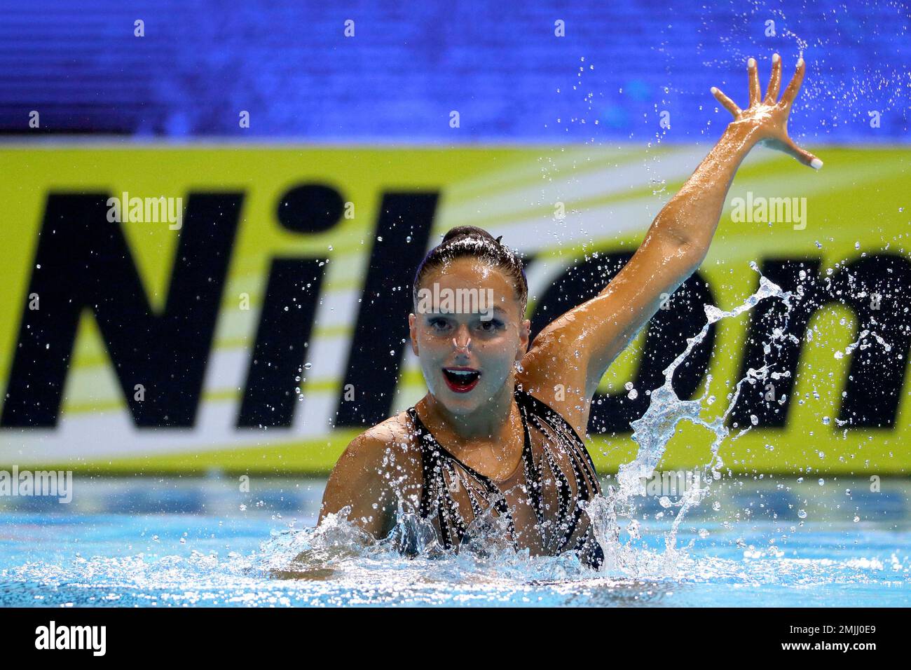 Aleksandra Atanasova of Bulgaria competes in the preliminaries of solo ...