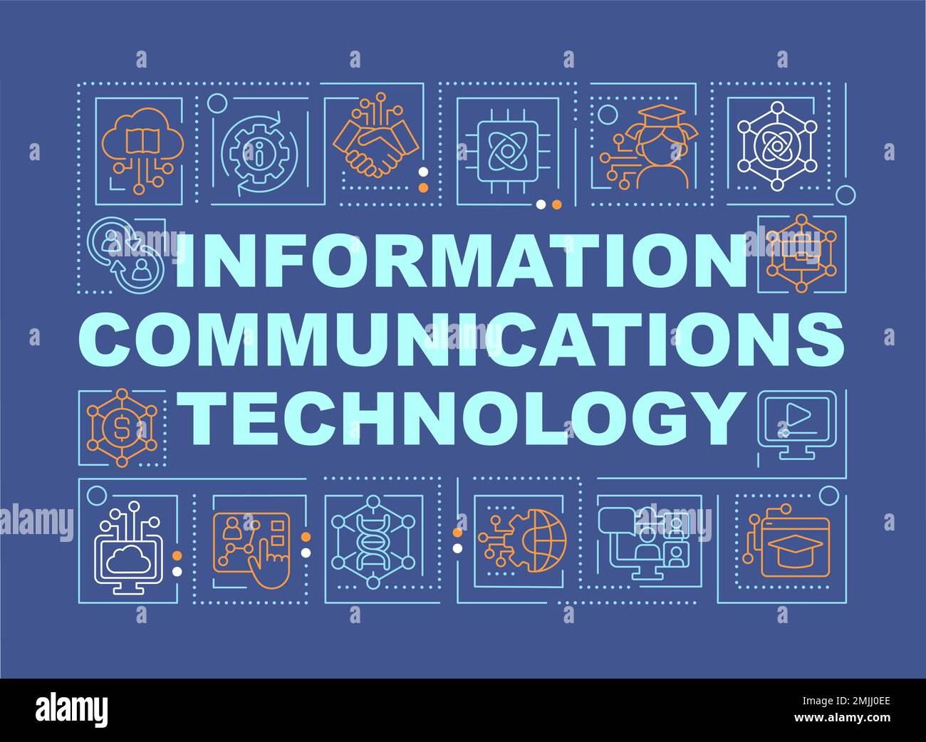 Information communication technology word concepts dark blue banner Stock Vector Image & Art - Alamy