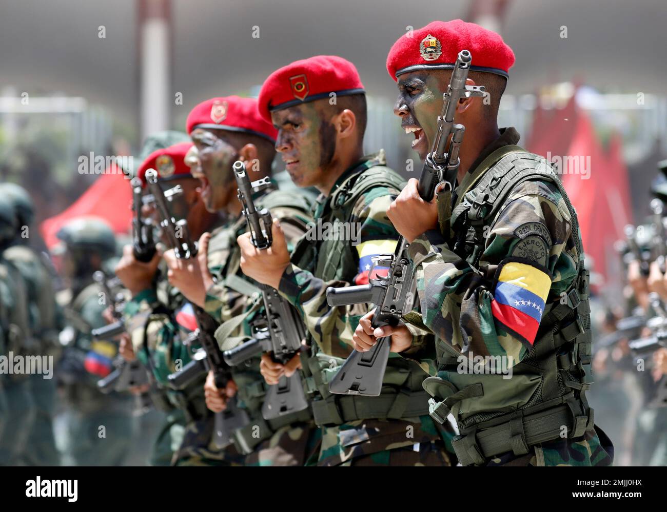 In this Friday July 5, 2019 photo, soldiers march during a military ...
