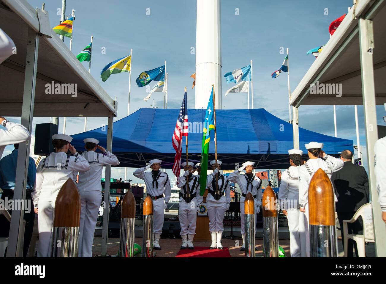 HONIARA, Solomon Islands (Aug. 30, 2022) — U.S. Navy Sailors parade the ...