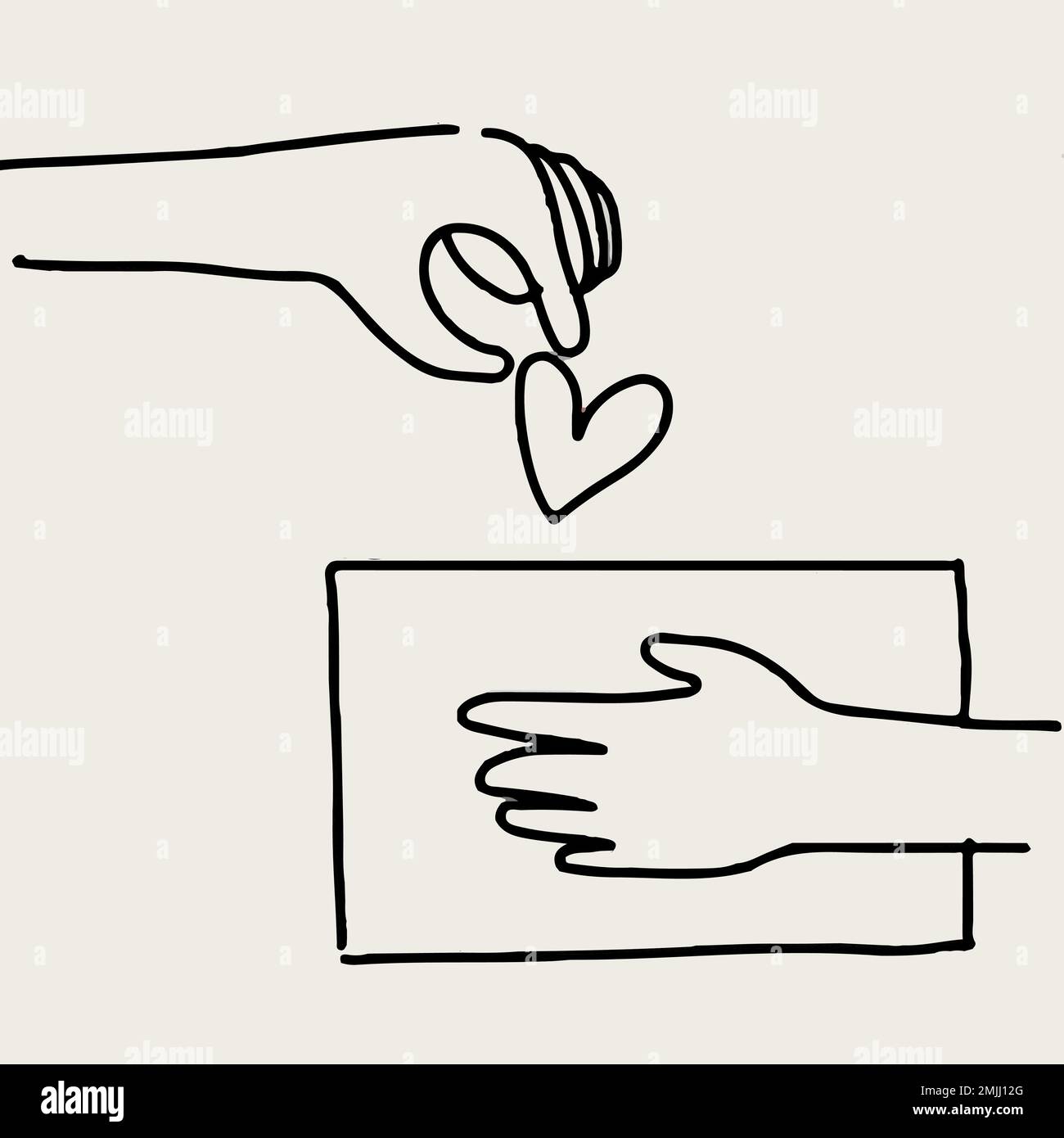 Charity doodle vector hand giving heart/money, donation concept Stock ... Charity doodle vector hand giving heart/money, donation concept Stock ...