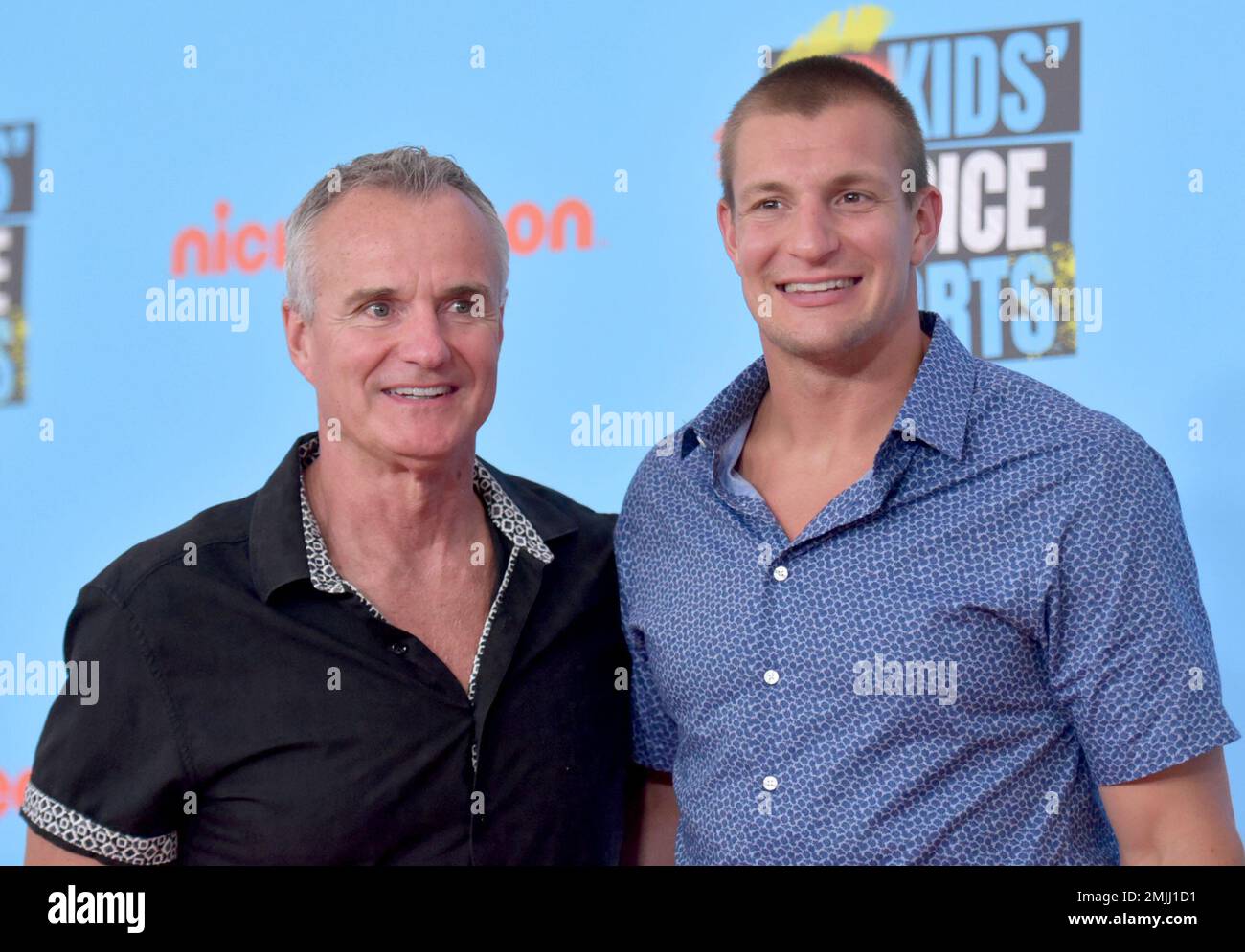 NFL player Rob Gronkowski, of the New England Patriots, right, and ...