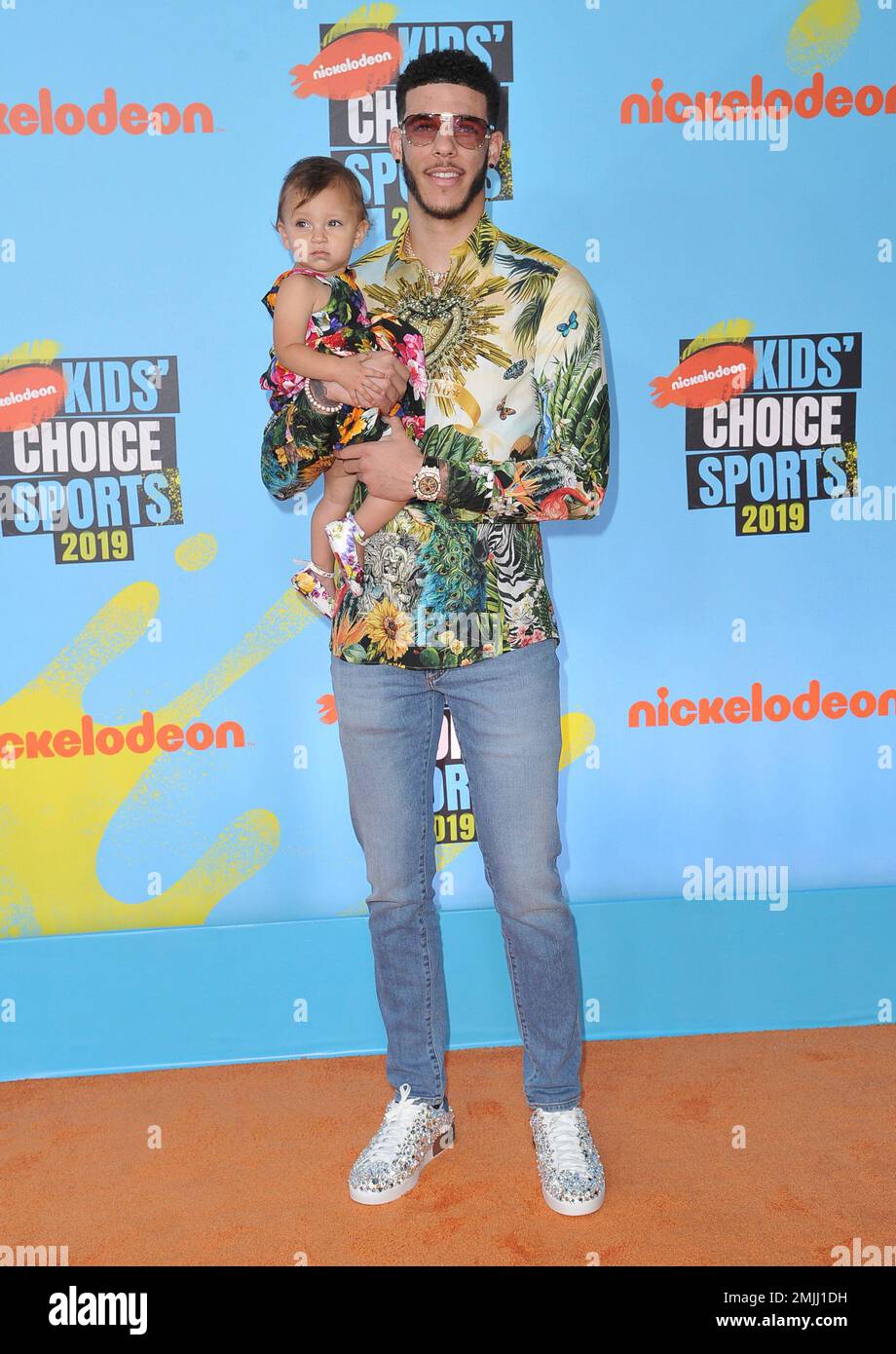 NBA player Lonzo Ball, of the New Orleans Pelicans, and daughter Zoey ...