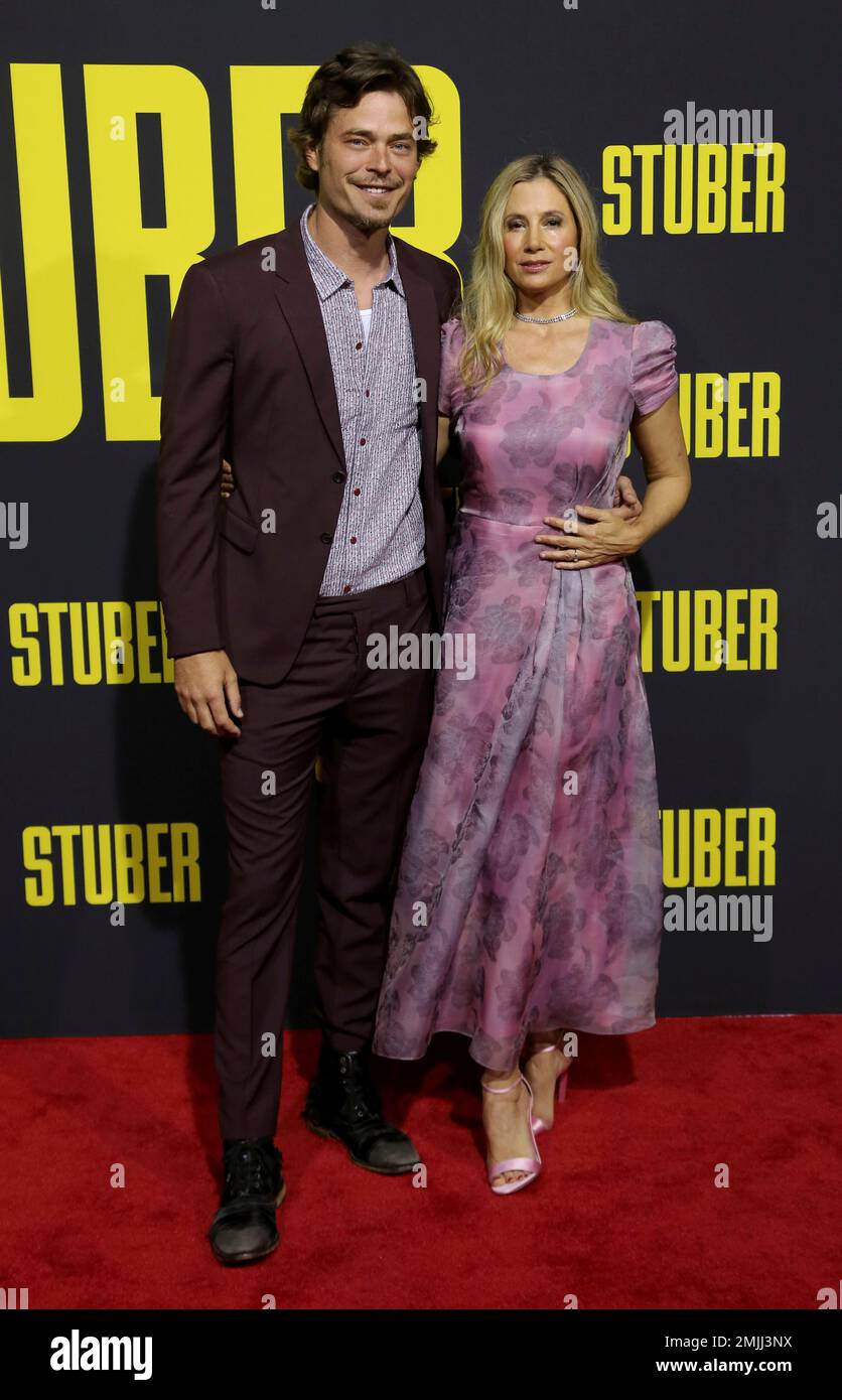 Mira Sorvino, left, and Christopher Backus attend the LA Premiere of ...
