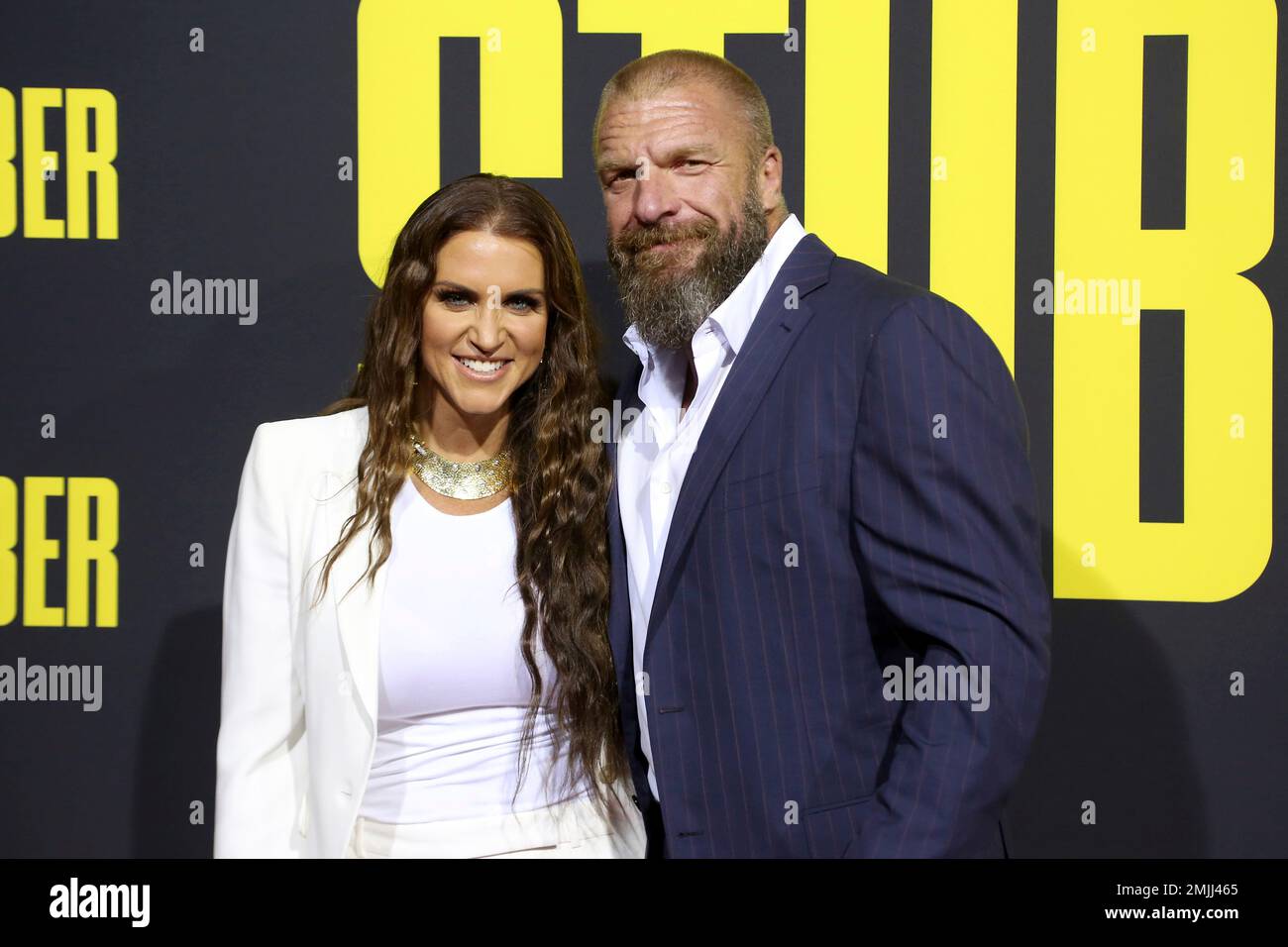 Stephanie McMahon, left, and Triple H attend the LA Premiere of "Stuber ...