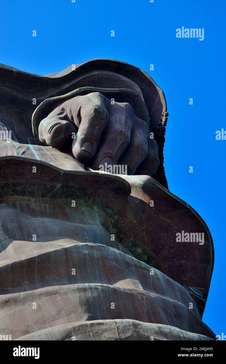 Partial view of Statue Of Unity, colossal statue of Vallabhbhai Patel, tallest statue in the ...