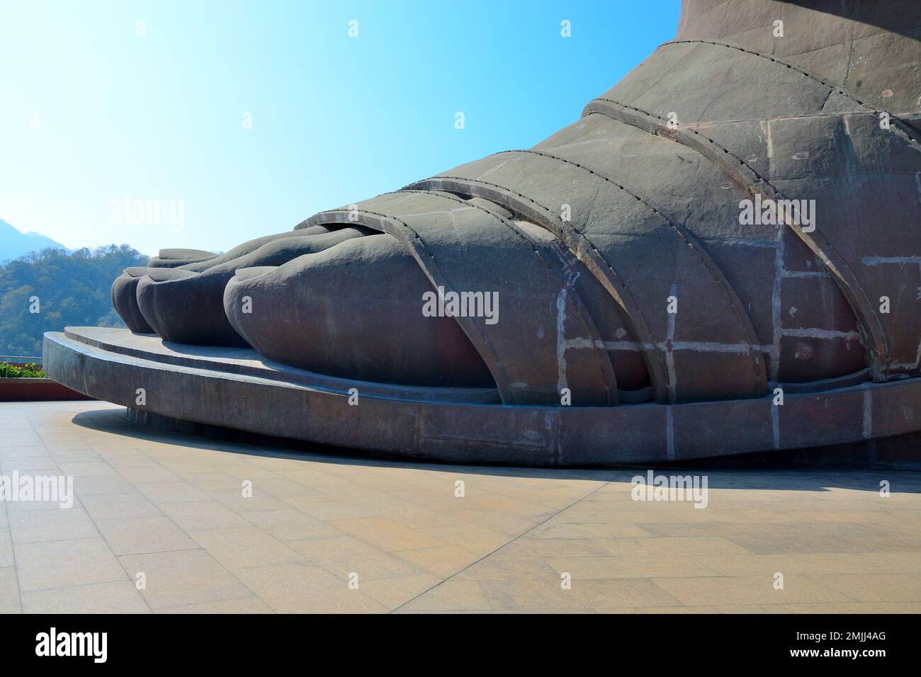 Partial view of Statue Of Unity, colossal statue of Vallabhbhai Patel, tallest statue in the ...