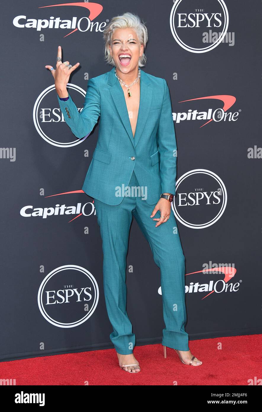 Victoria Brito arrives at the ESPY Awards on Wednesday, July 10, 2019 ...