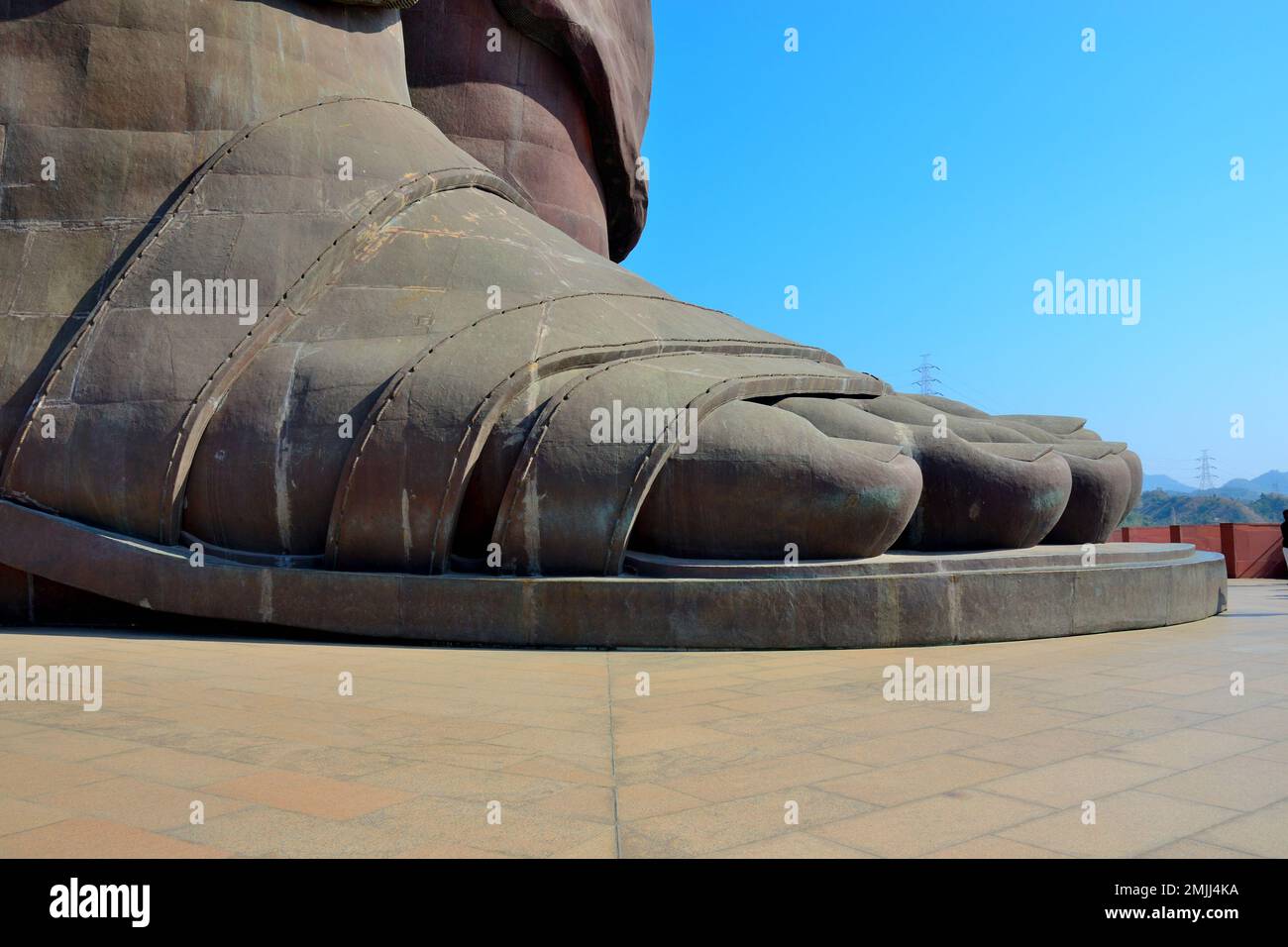 Partial view of Statue Of Unity, colossal statue of Vallabhbhai Patel, tallest statue in the ...