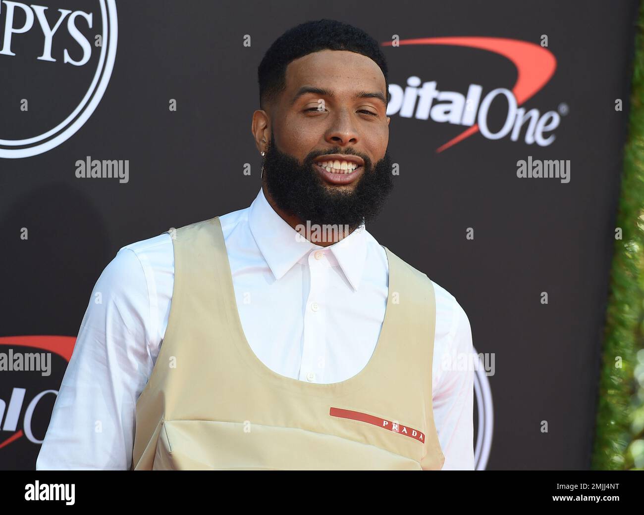 NFL player Odell Beckham Jr., of the Cleveland Browns, arrives at the ...