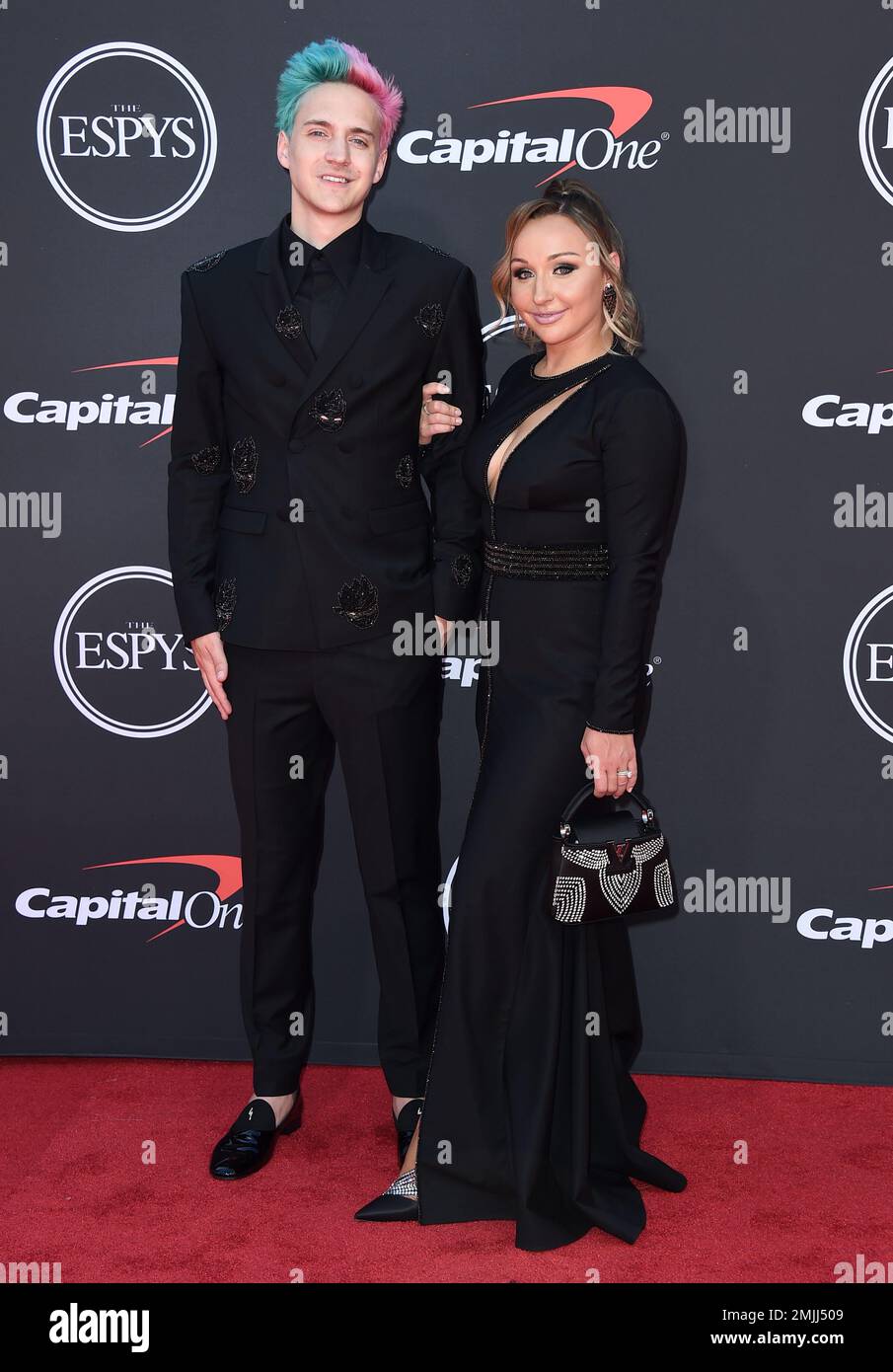 Ninja, left, and Jessica Goch arrive at the ESPY Awards on Wednesday ...