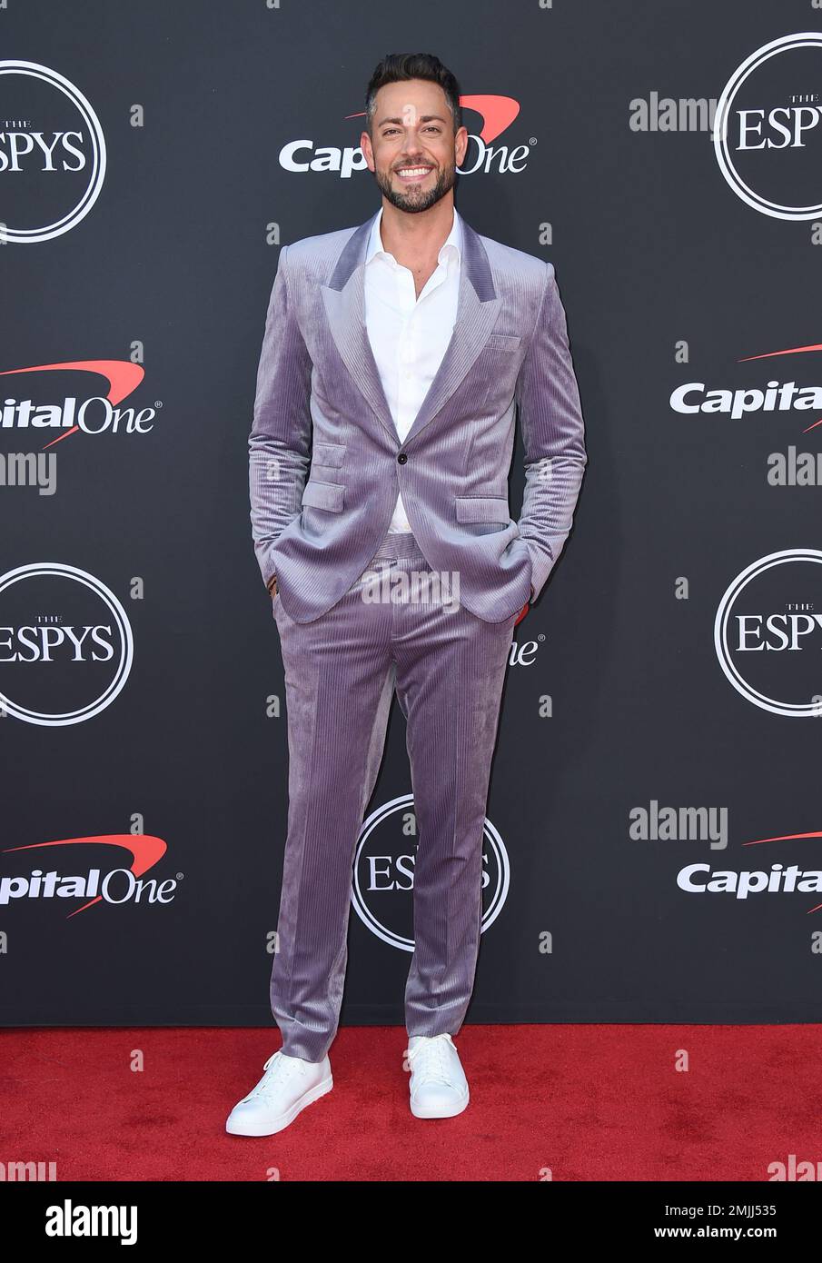 Zachary Levi arrives at the ESPY Awards on Wednesday, July 10, 2019, at ...
