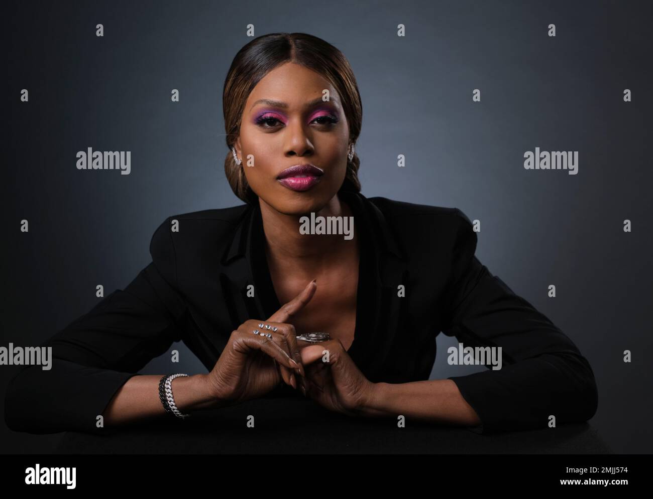 This June 13, 2019 photo shows actress Laverne Cox posing for a ...