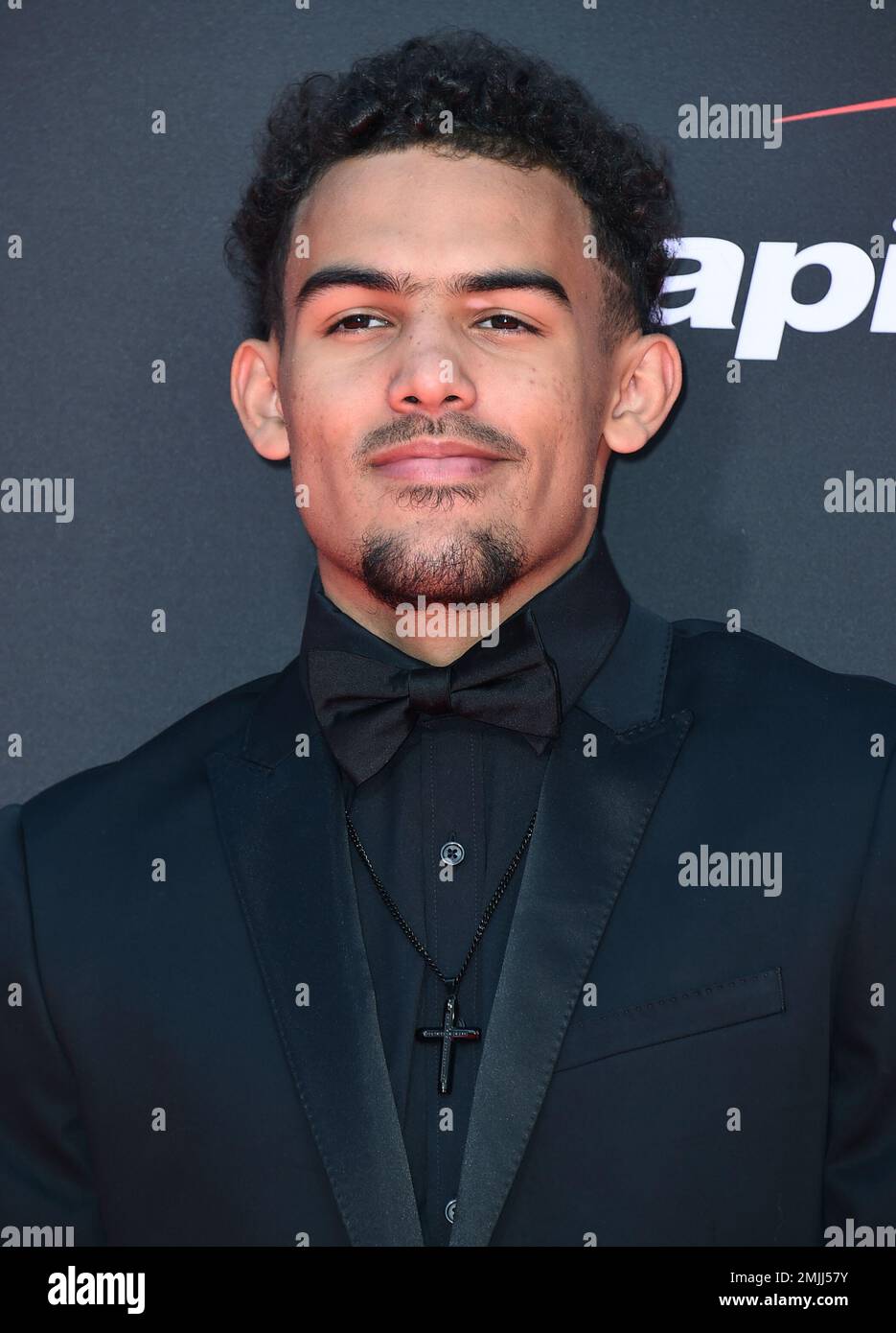NBA player Trae Young, of the Dallas Mavericks, arrives at the ESPY ...