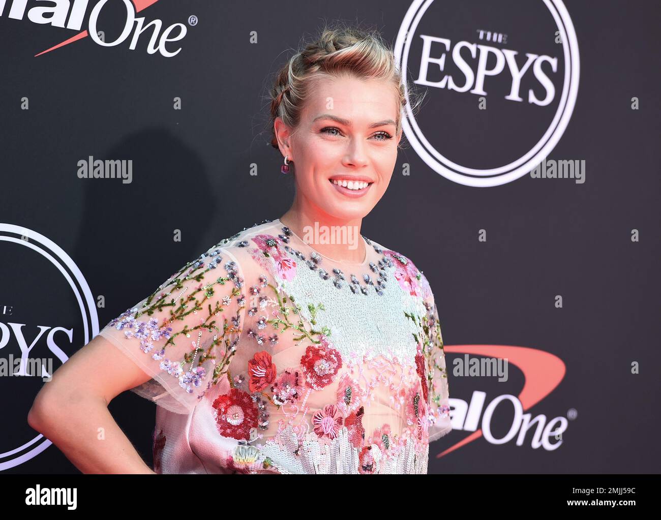 Olympic runner Colleen Quigley arrives at the ESPY Awards on Wednesday ...