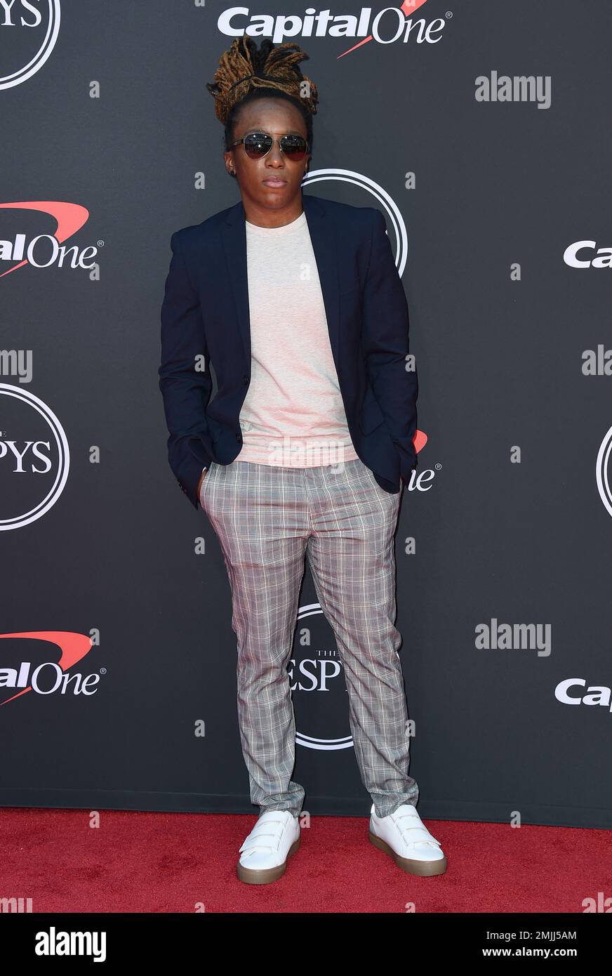 Kesha Smith arrives at the ESPY Awards on Wednesday, July 10, 2019, at ...
