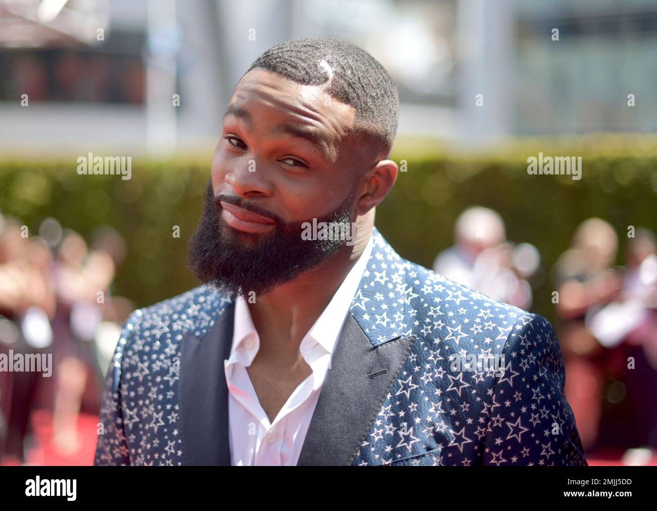UFC fighter Tyron Woodley arrives at the ESPY Awards on Wednesday, July ...