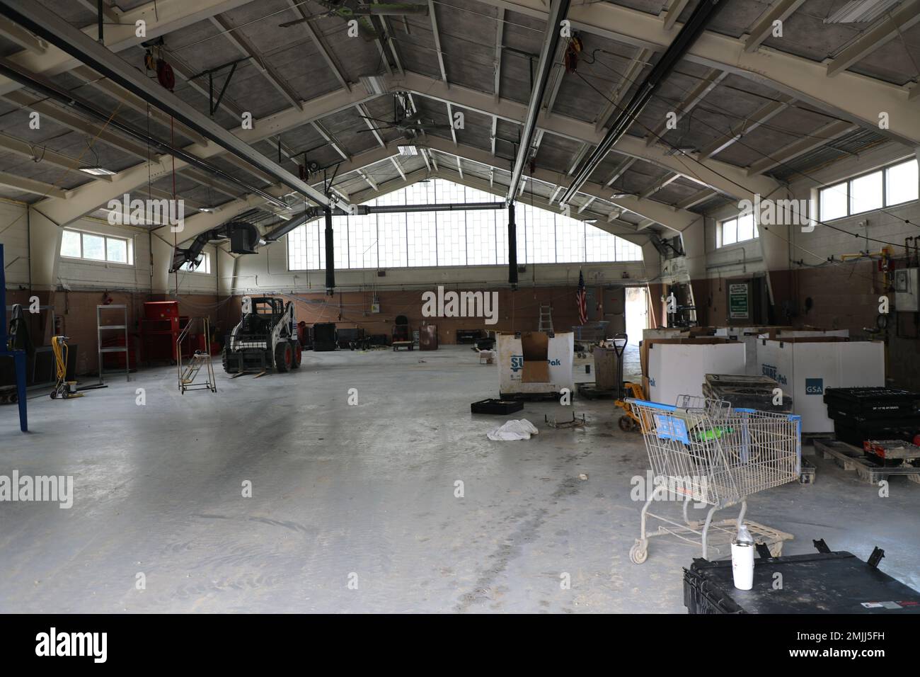 Inside the now cleared out field maintenance shop 6 that was flooded ...