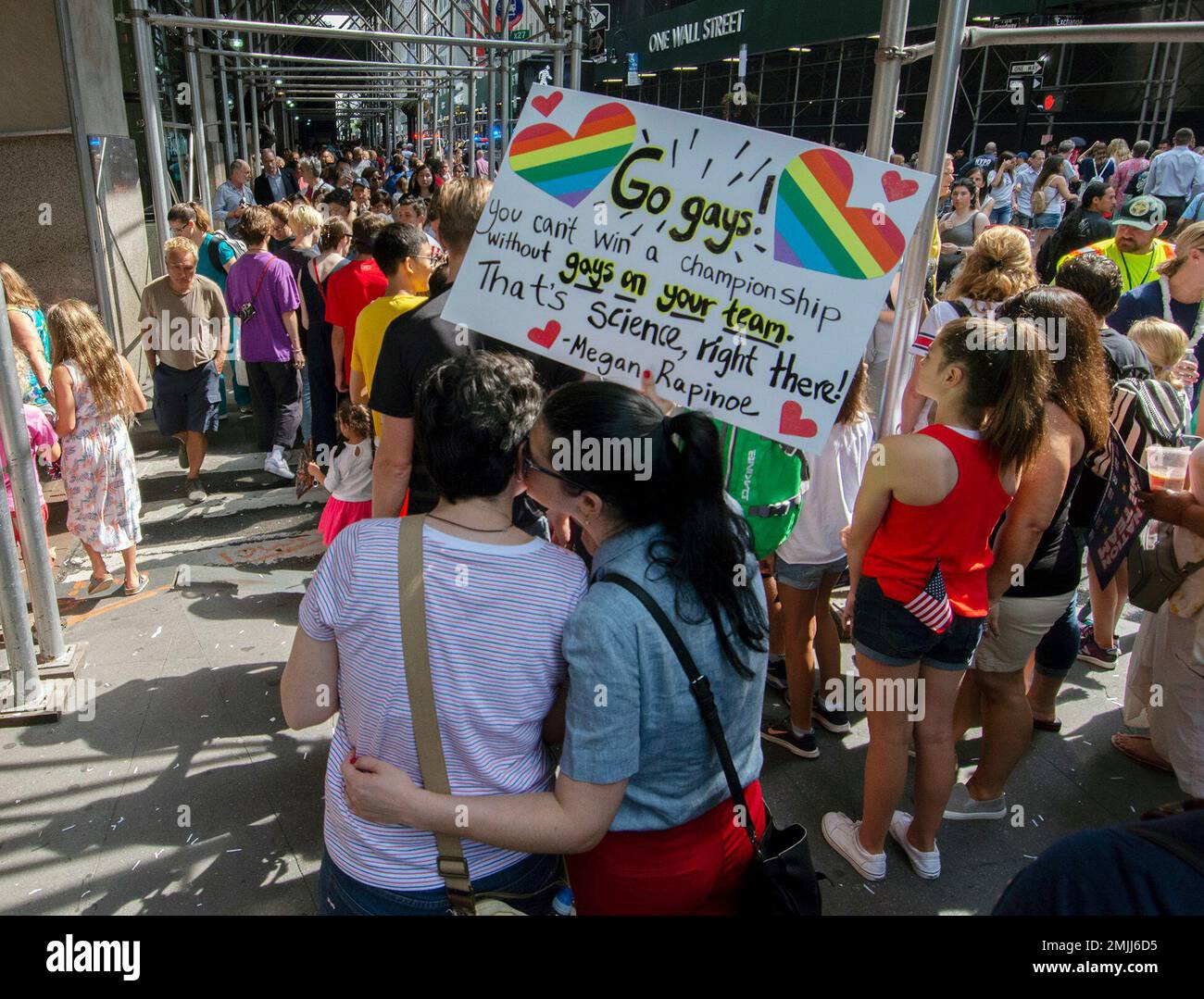 Jamie Manson, left, and Kate Kelly, share a kiss Wednesday, July 10 ...