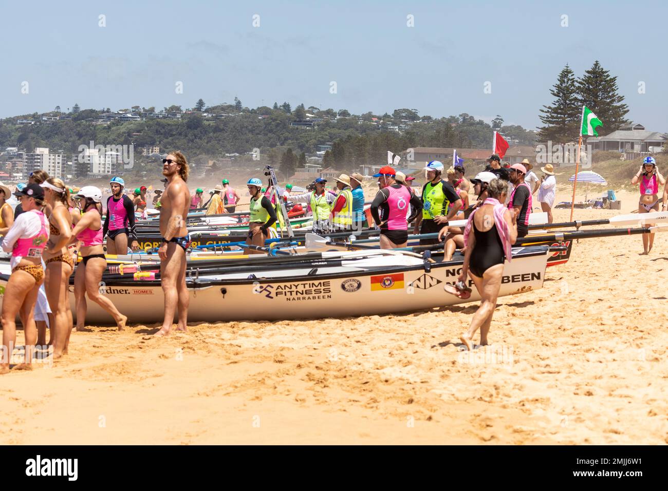 Australian traditional surfboat carnival of races and events, North Narrabeen beach,Sydney,NSW ...