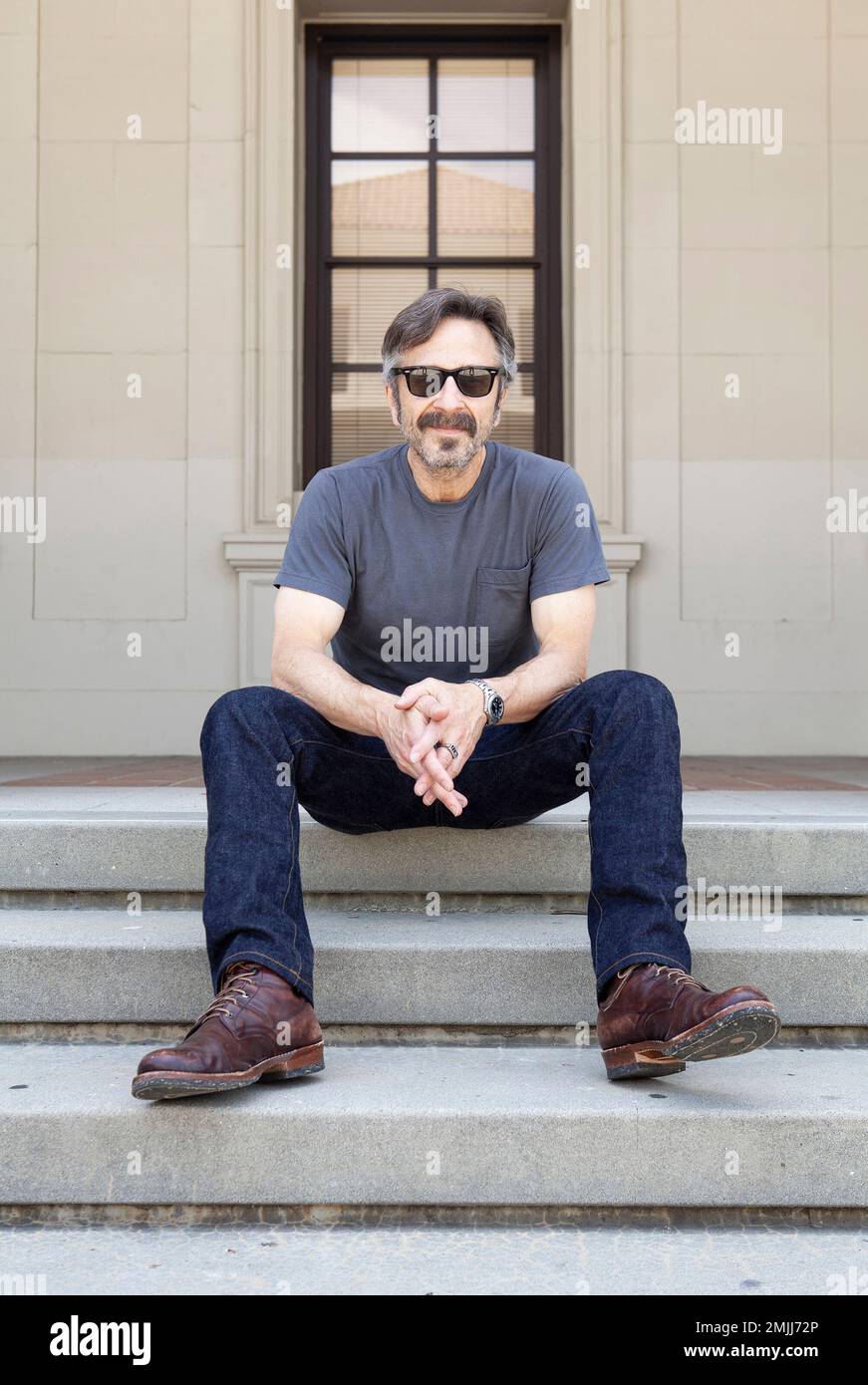 This June 11, 2019 photo shows actor, comedian and podcaster Marc Maron ...