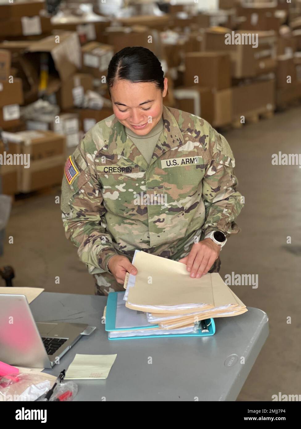 Warrant Officer 1 Dinh Crespin, the supply support activity accountable officer for the ...