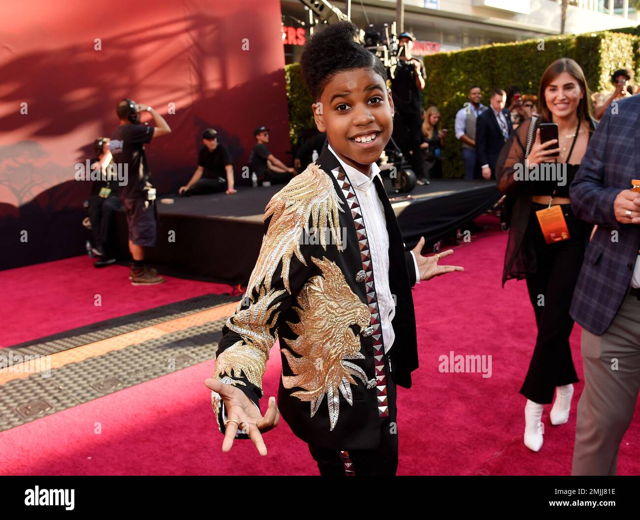 JD McCrary, a cast member in "The Lion King," poses at the premiere of ...