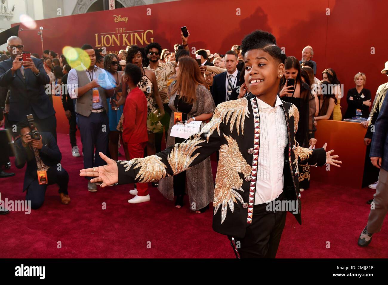 JD McCrary, a cast member in "The Lion King," arrives at the premiere ...