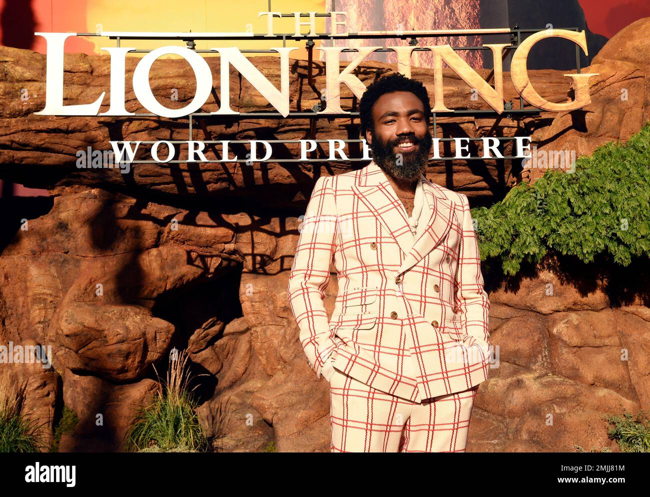 Donald Glover, a cast member in "The Lion King," poses at the premiere ...