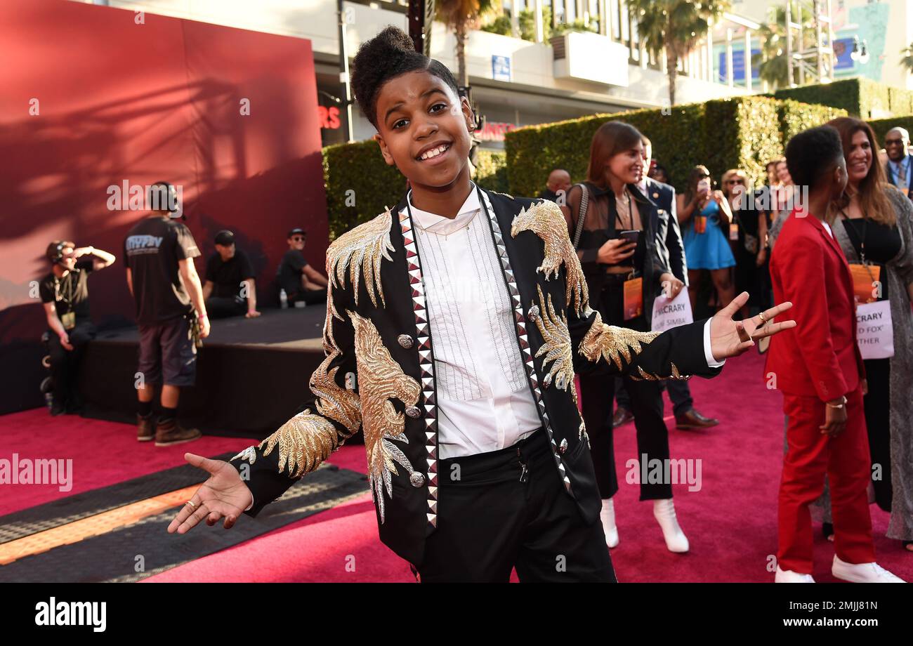 JD McCrary, a cast member in "The Lion King," poses at the premiere of ...