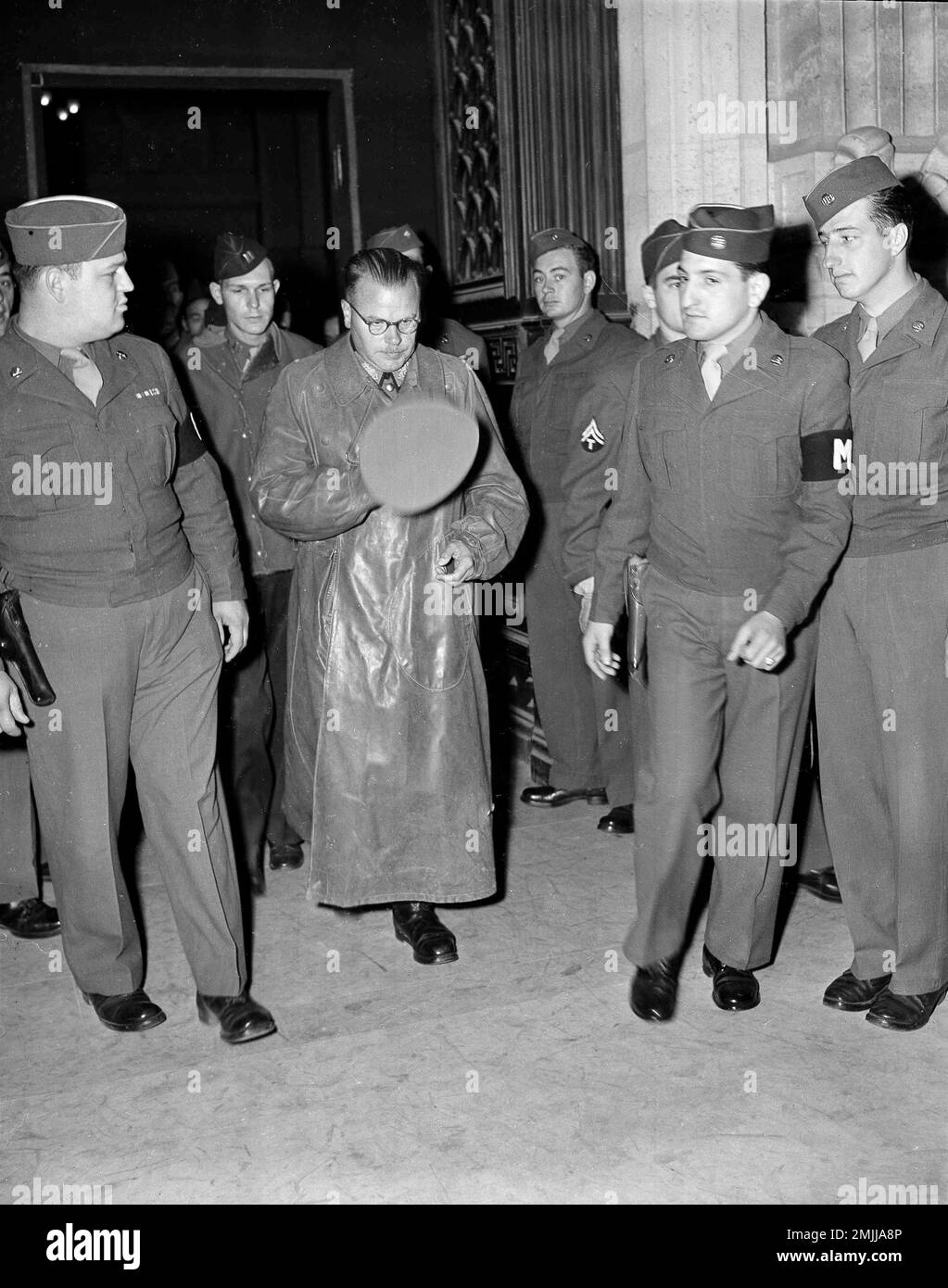 German Gen. Anton Dostler, flanked by American Military Police, leaves ...