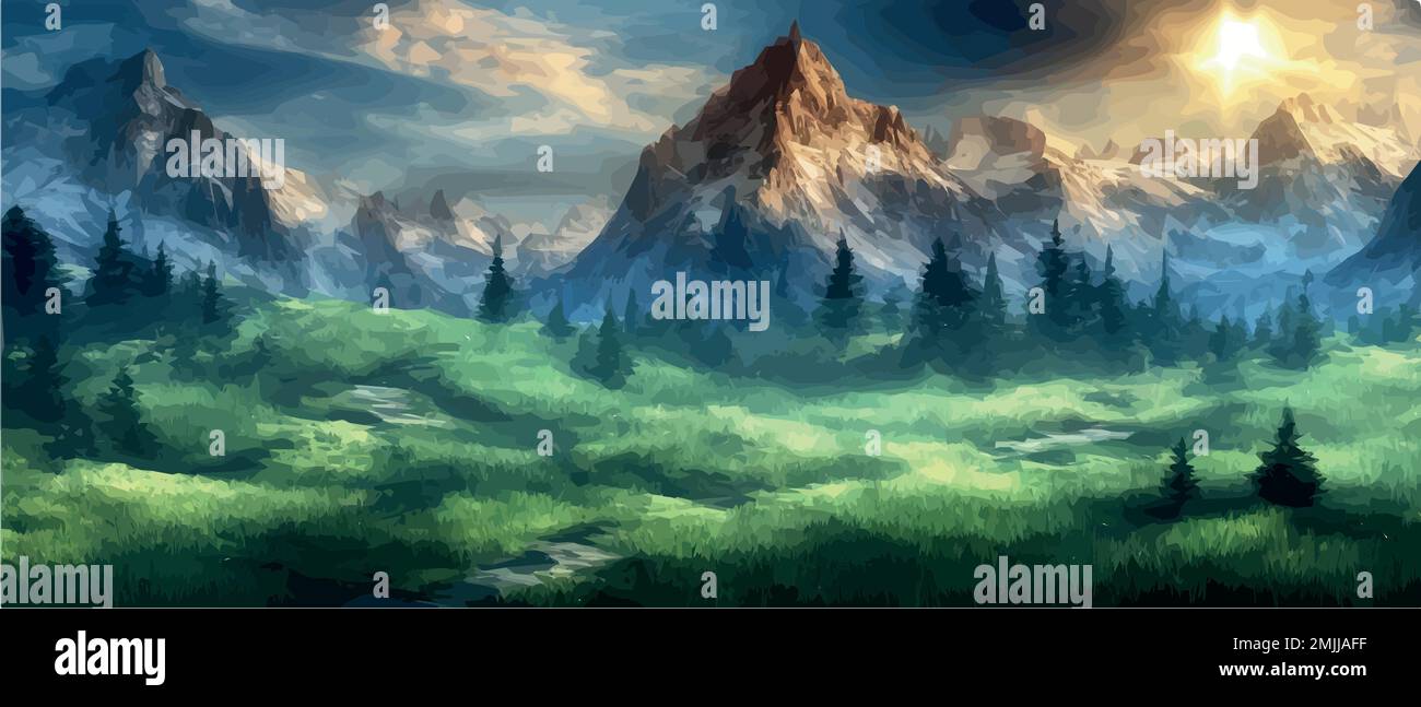 Panorama spectacular scenic view Stock Vector Images - Alamy