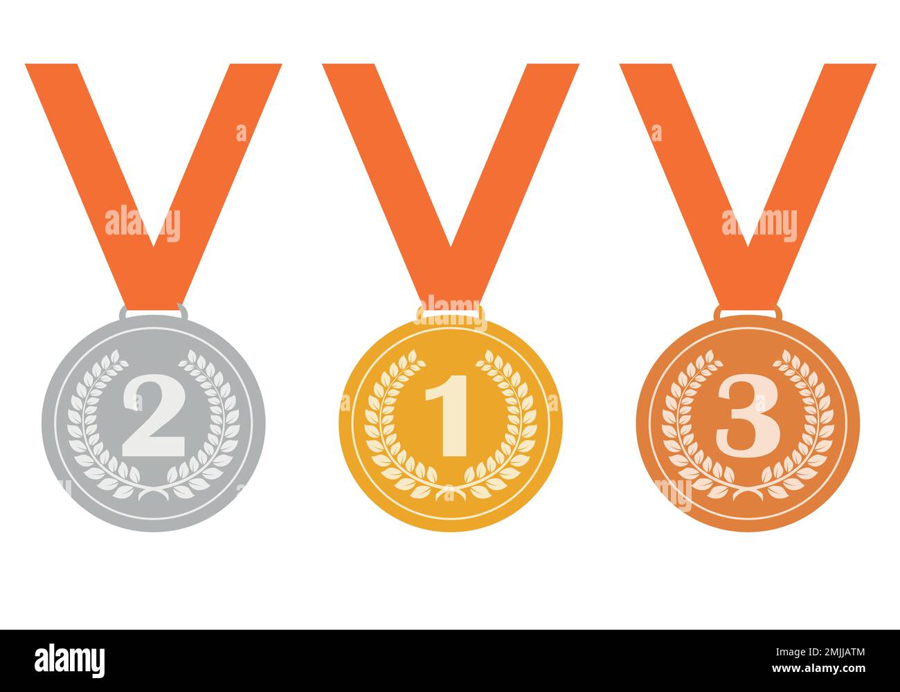 medals - gold, silver and bronze medal, vector illustration on white ...