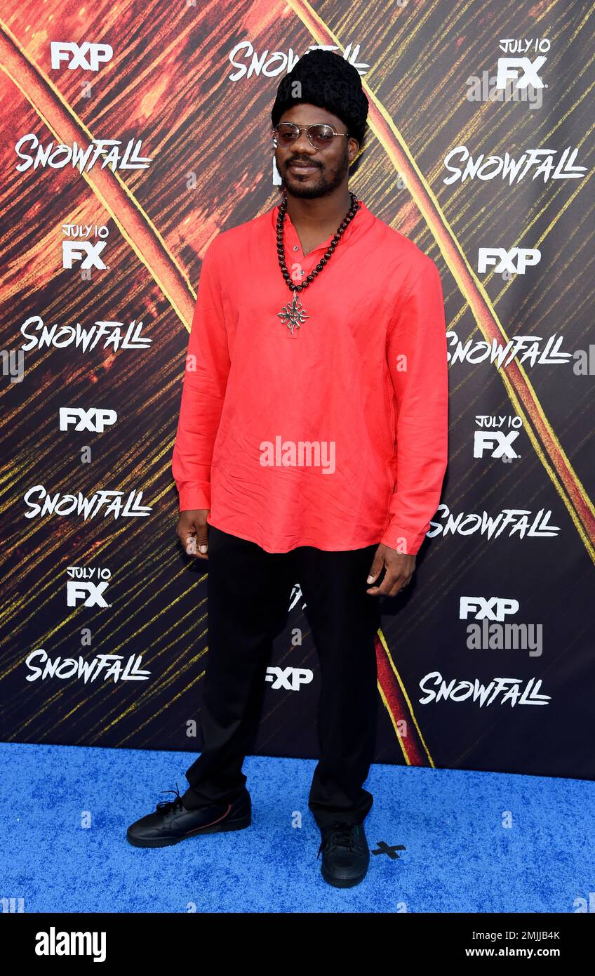 Marcus Henderson, a cast member in the FX series "Snowfall," poses at ...