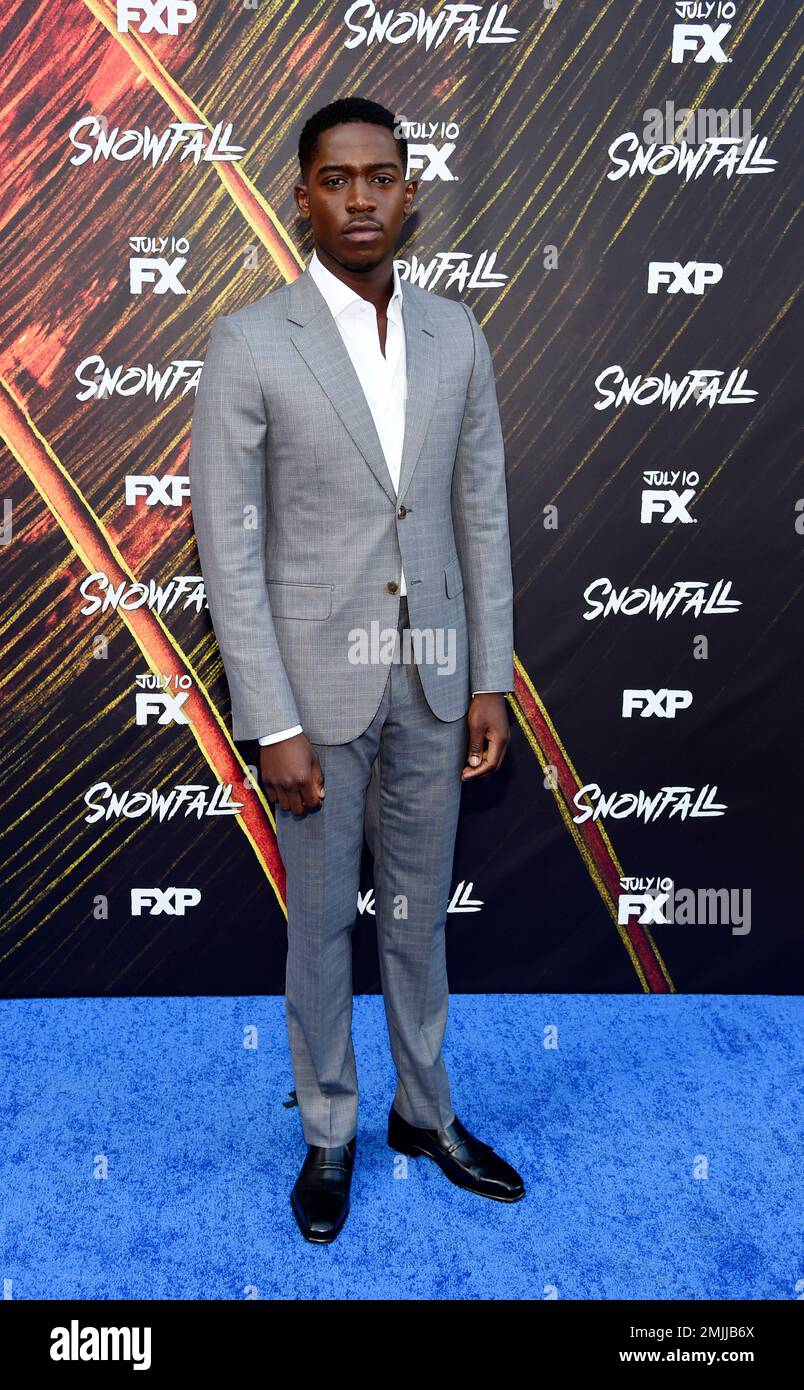 Damson Idris, star of the FX television series "Snowfall," poses at the ...