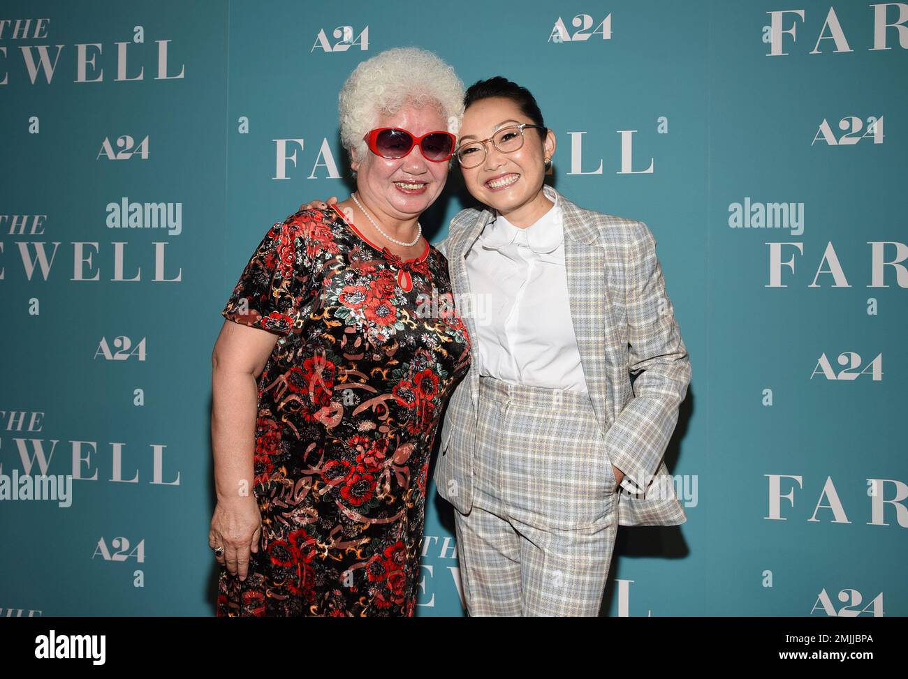 Actress Hong Lu, left, poses with writer/director Lulu Wang at a ...