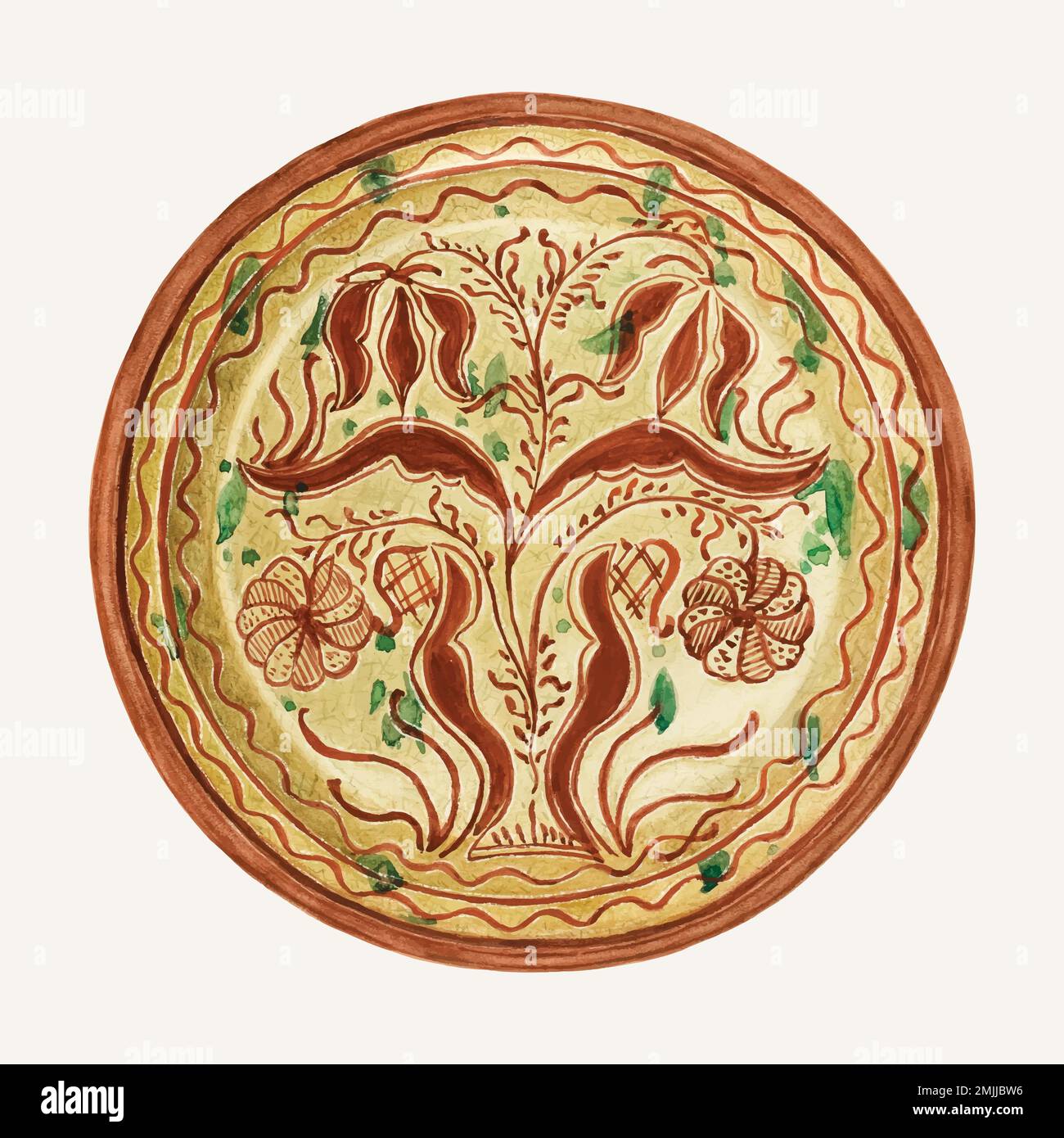 Vintage plate vector illustration, remixed from the artwork by Charles ...