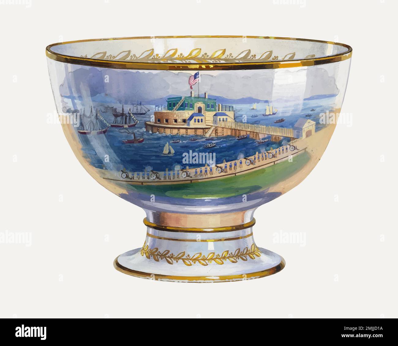 Vintage punch bowl vector illustration, remixed from the artwork by ...
