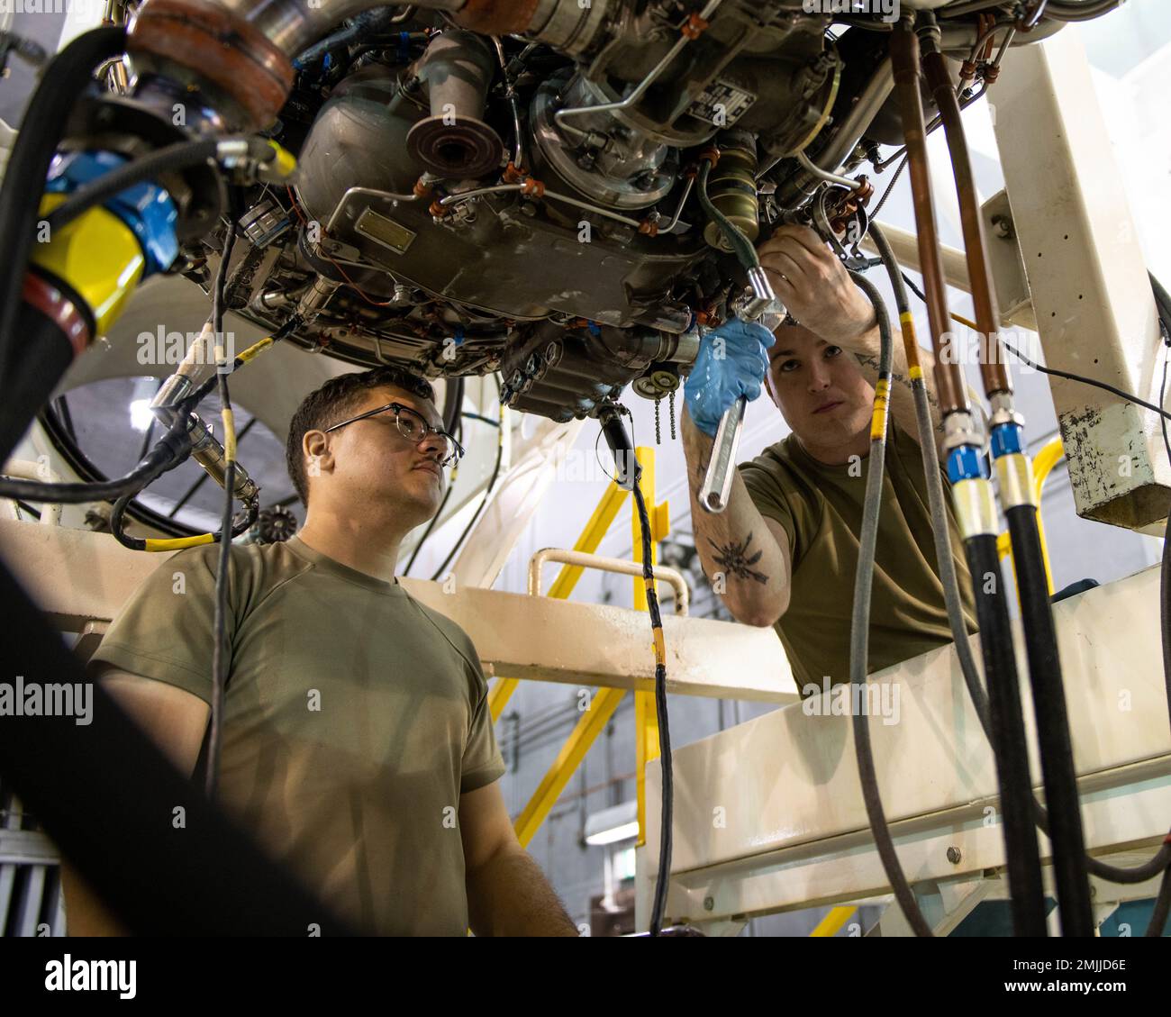 U.S. Air Force Airman Zachary Rjabanedelia, an aerospace propulsion ...