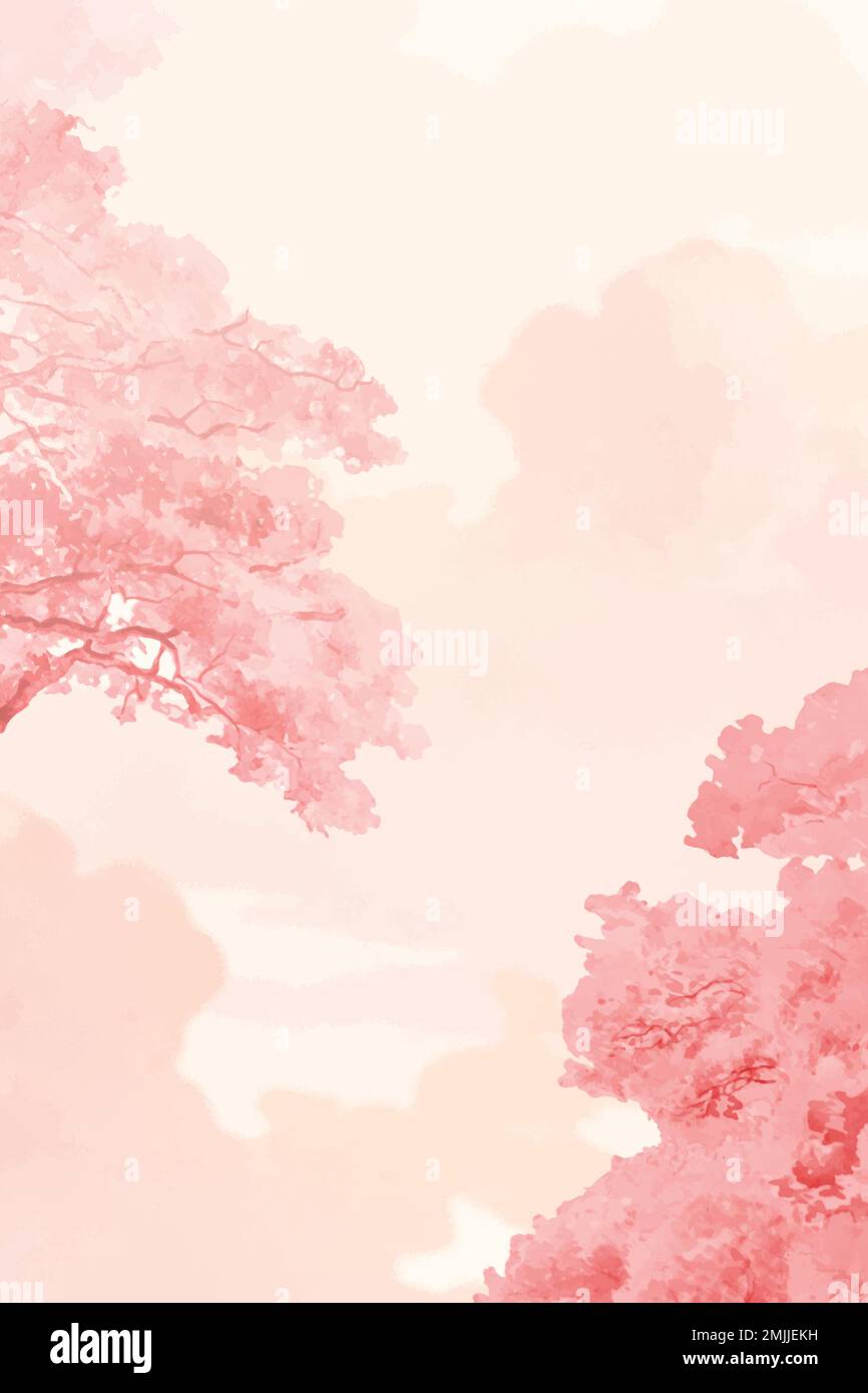 Pink trees and sky banner vector Stock Vector Image & Art - Alamy