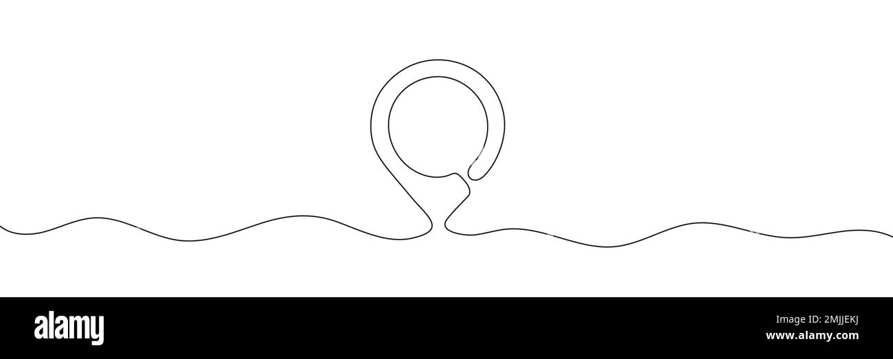 Map pin line background, location. Continuous line drawing of GPS icon ...