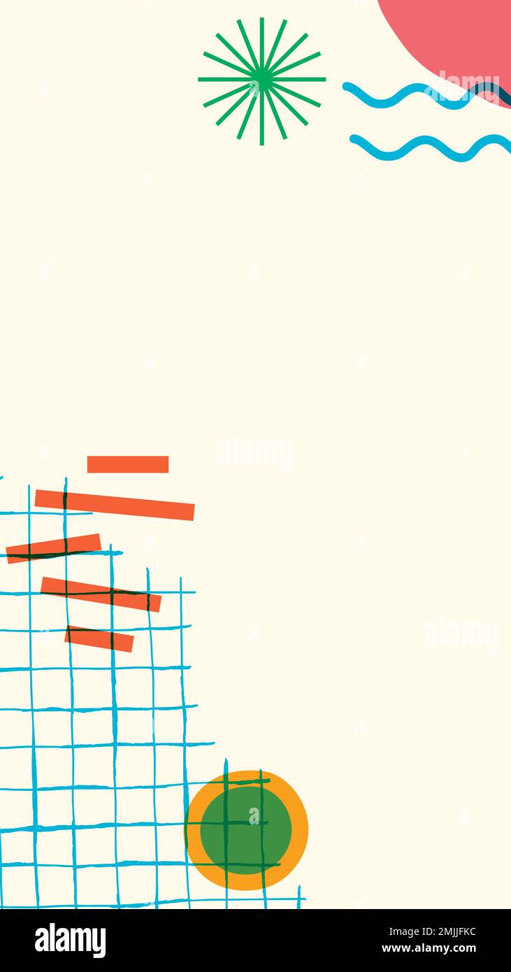Abstract mobile wallpaper background vector on Memphis design Stock ...