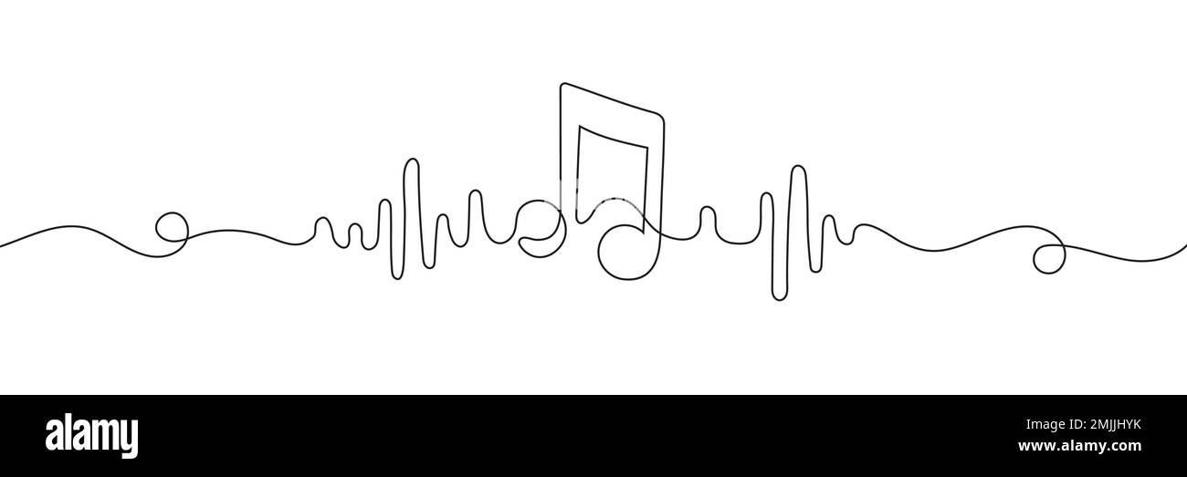 The note is drawn with one solid line style. Music symbol. Vector ...