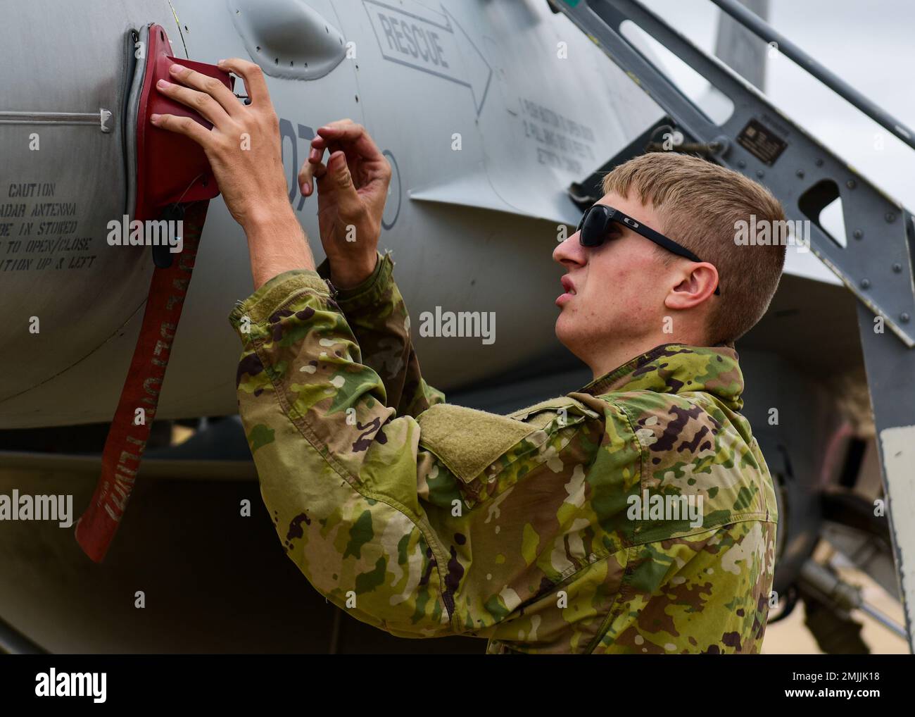 Airman 1st Class Jacob Webber, 555th Fighter Generation Squadron crew ...